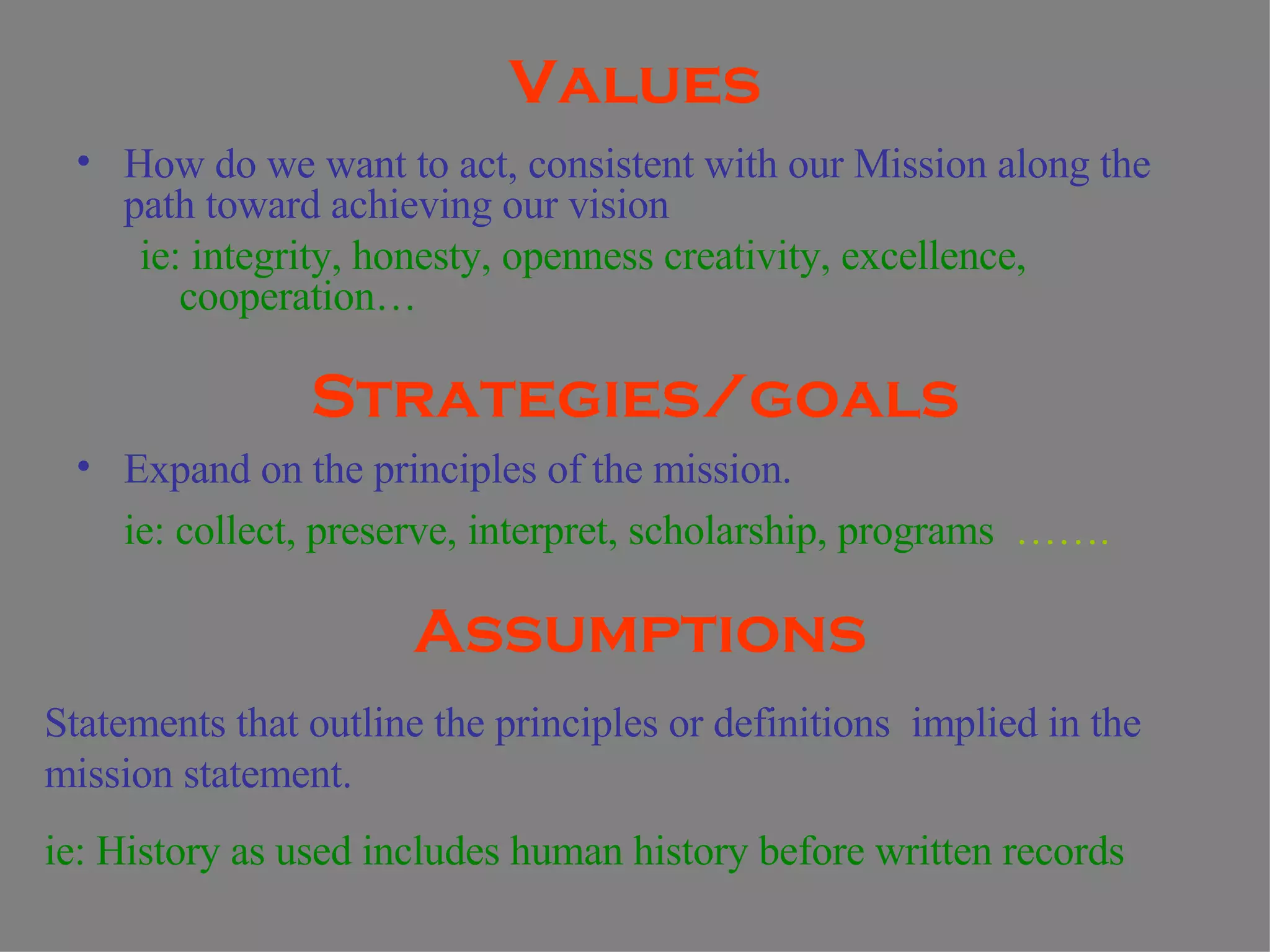 Museum Mission Statements | PPT