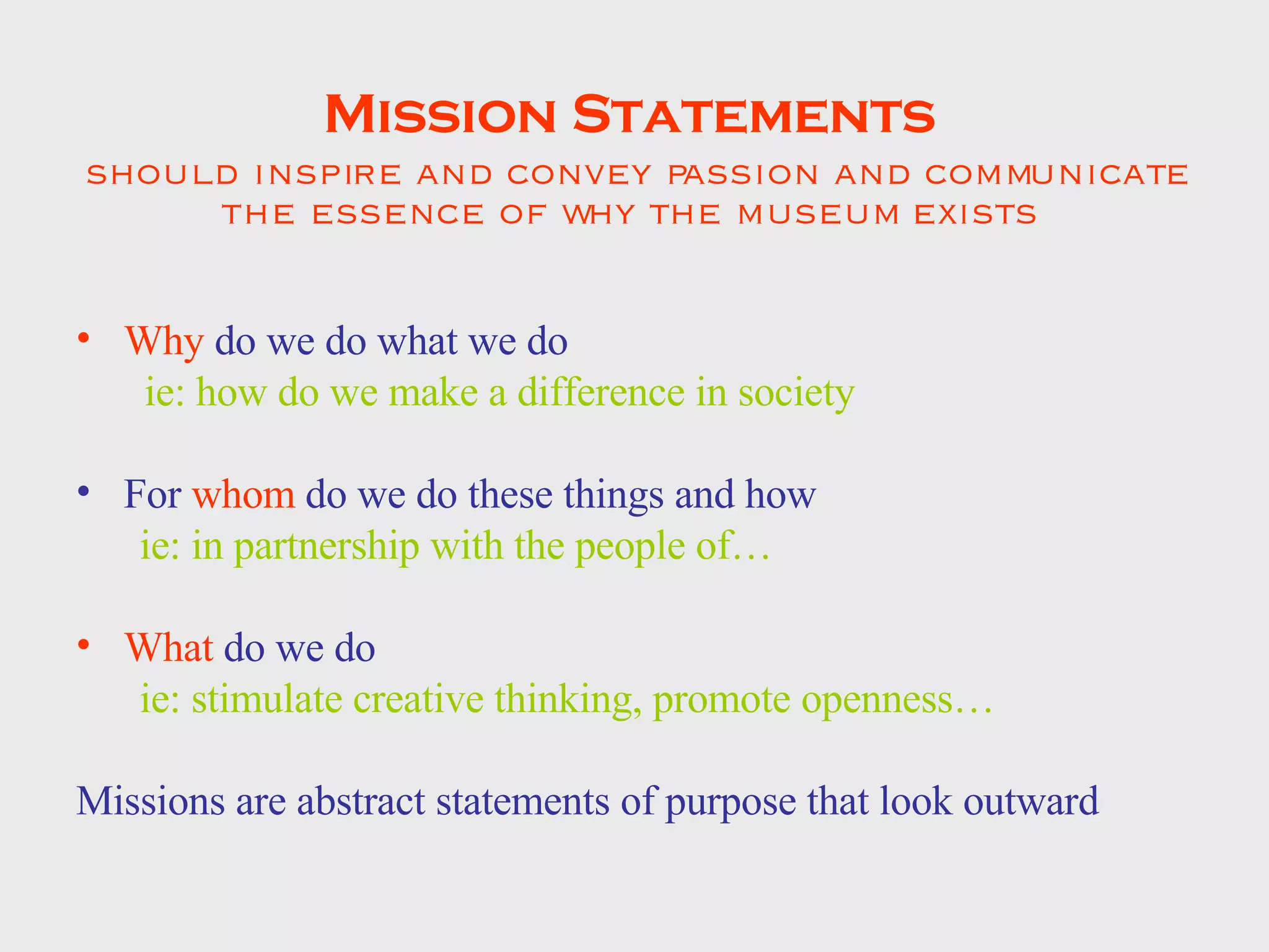 Museum Mission Statements | PPT