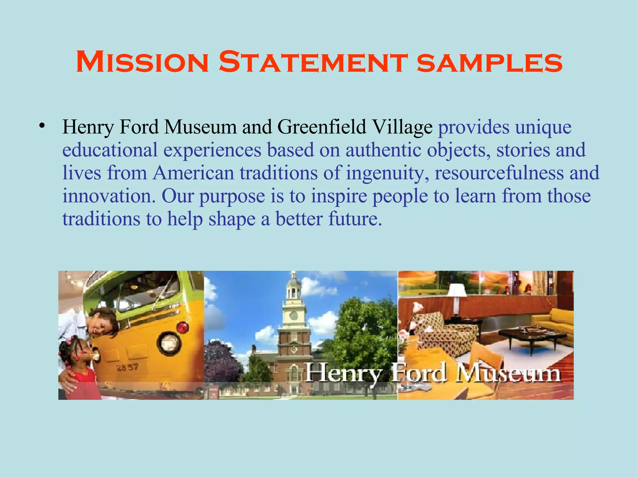 Museum Mission Statements | PPT