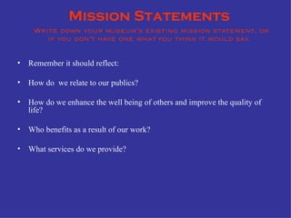 Museum Mission Statements | PPT