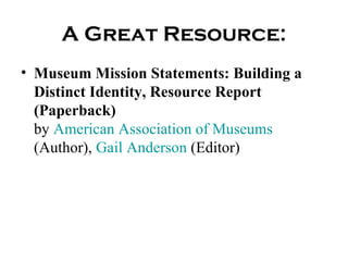 Museum Mission Statements | PPT