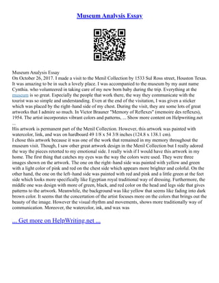 Museum Analysis Essay | PDF