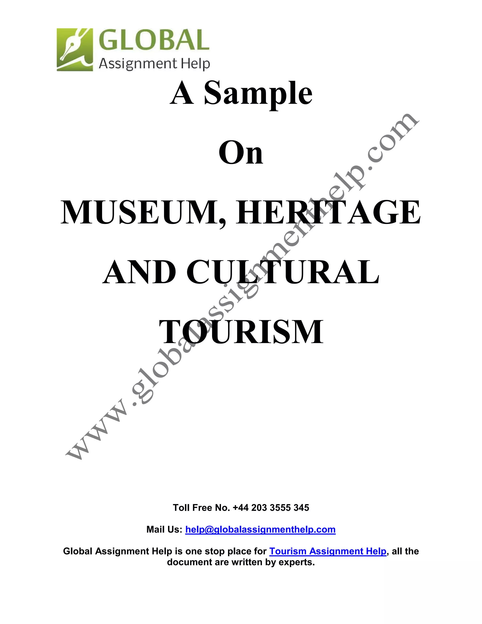 Sample Report on Importance of Museum, Heritage and Cultural Tourism | PDF