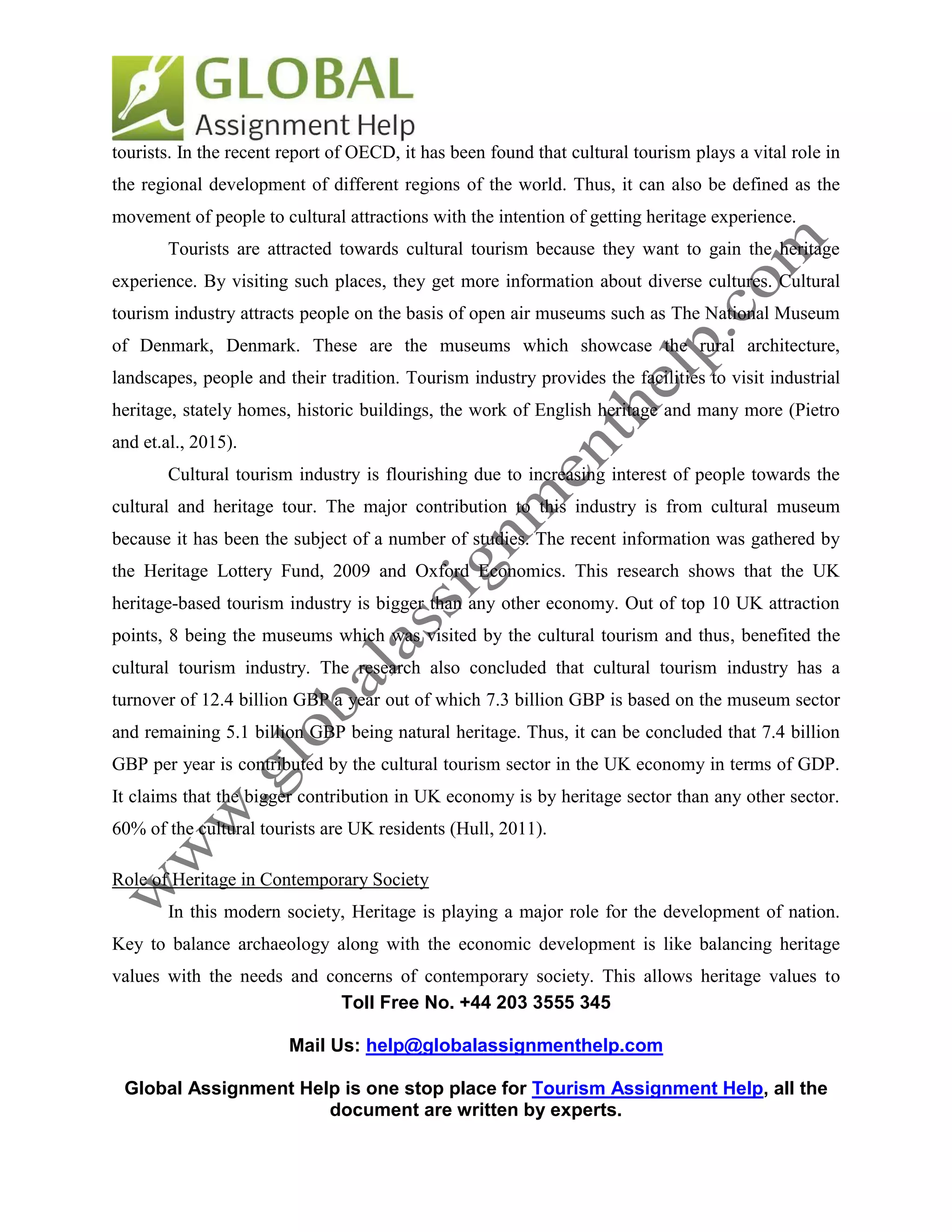Sample Report on Importance of Museum, Heritage and Cultural Tourism | PDF