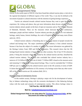 Sample Report on Importance of Museum, Heritage and Cultural Tourism | PDF