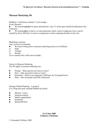 Museum Marketing 101 | PDF