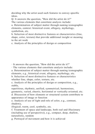 Museum paper Rubric Formal Analysis of Artwork Points 401..docx