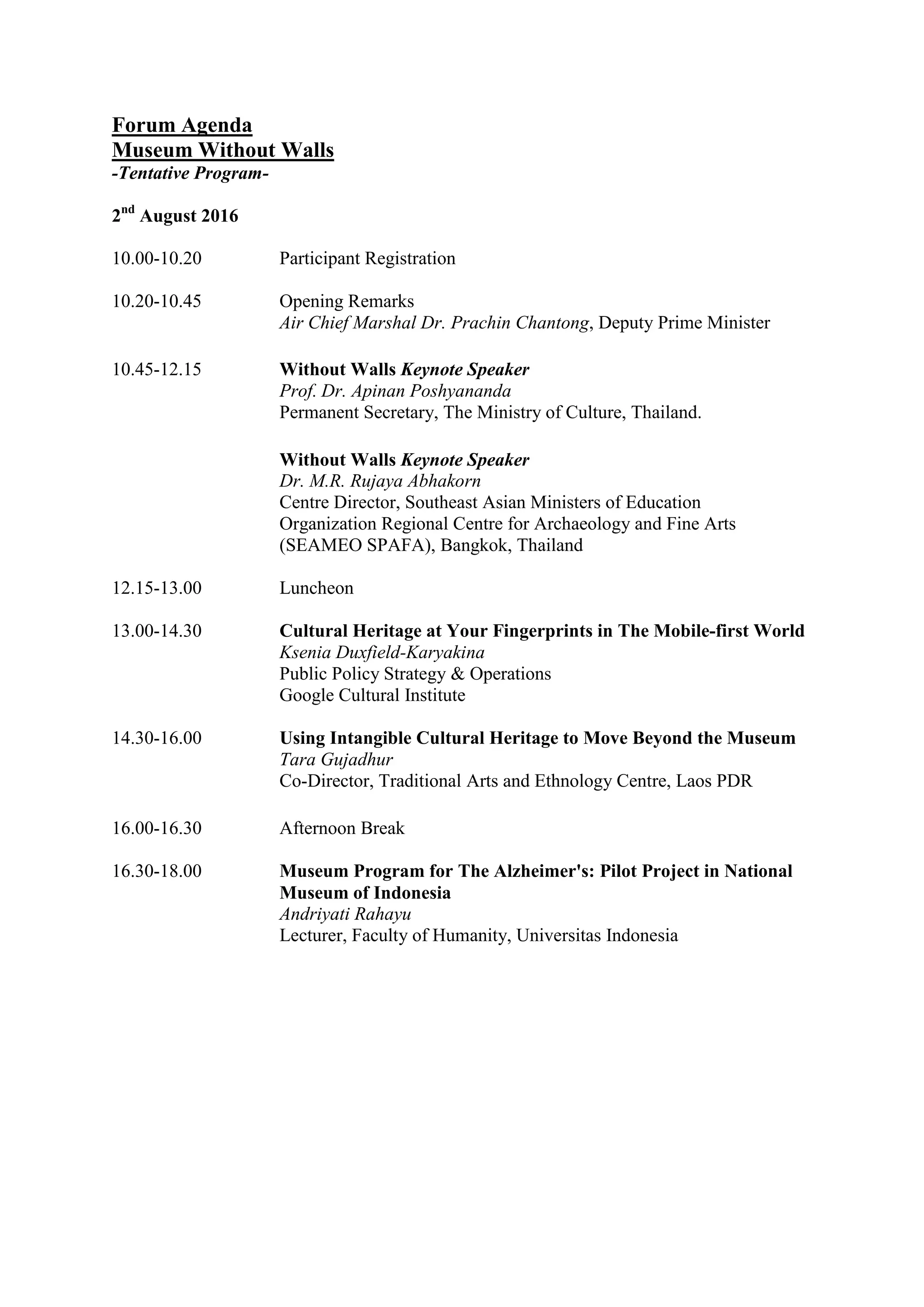 Forum Agenda Museum Without Walls | PDF