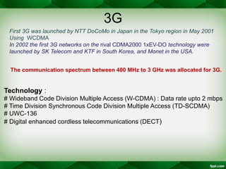 Evolution of the generations of mobile Communication system. | PPTX
