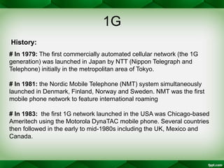 Evolution of the generations of mobile Communication system. | PPTX