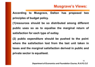 Musgrave theory of comparaitive advantage in public finance | PPTX