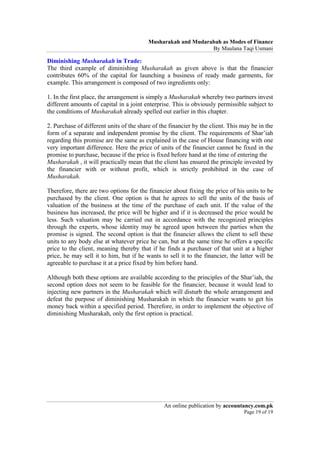 “Musharakah and mudarabah islam modes of_finance | PDF