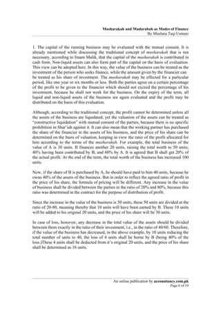 “Musharakah and mudarabah islam modes of_finance | PDF