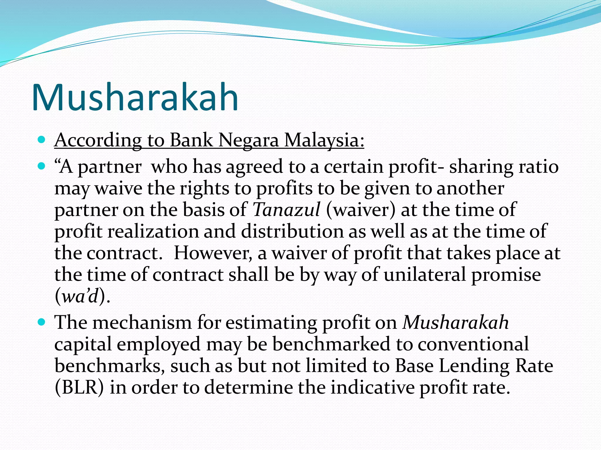Musharakah in Islamic Finance by Camille Paldi | PPTX
