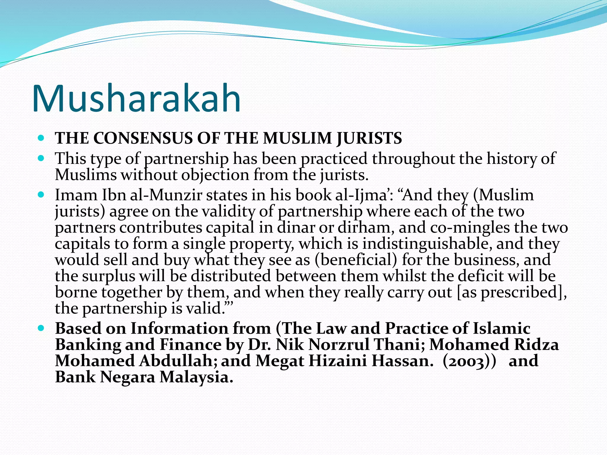 Musharakah in Islamic Finance by Camille Paldi | PPTX