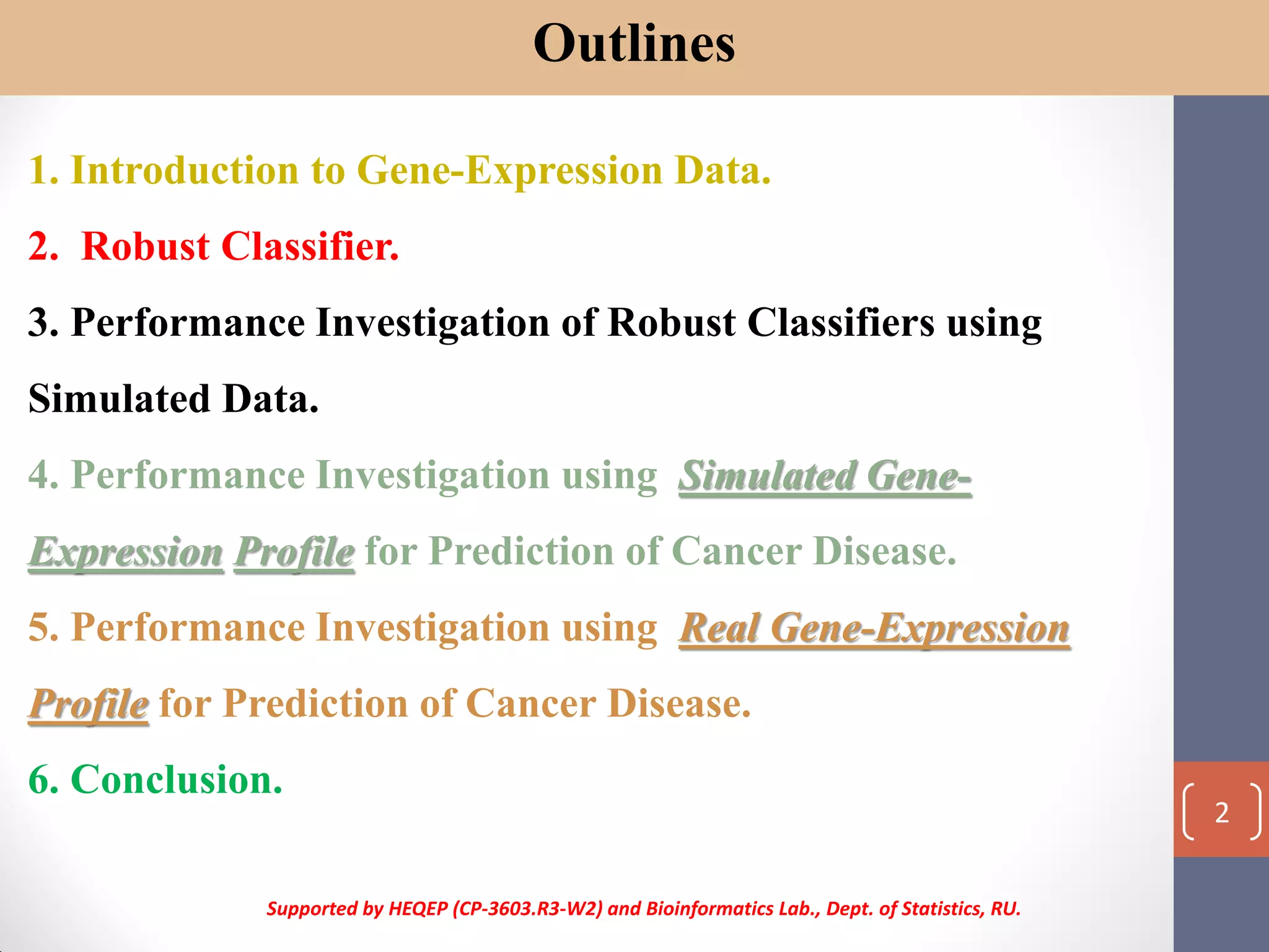 Robust Prediction Of Cancer Disease Using Pattern Classification Of Microarray Gene Expression Ppt