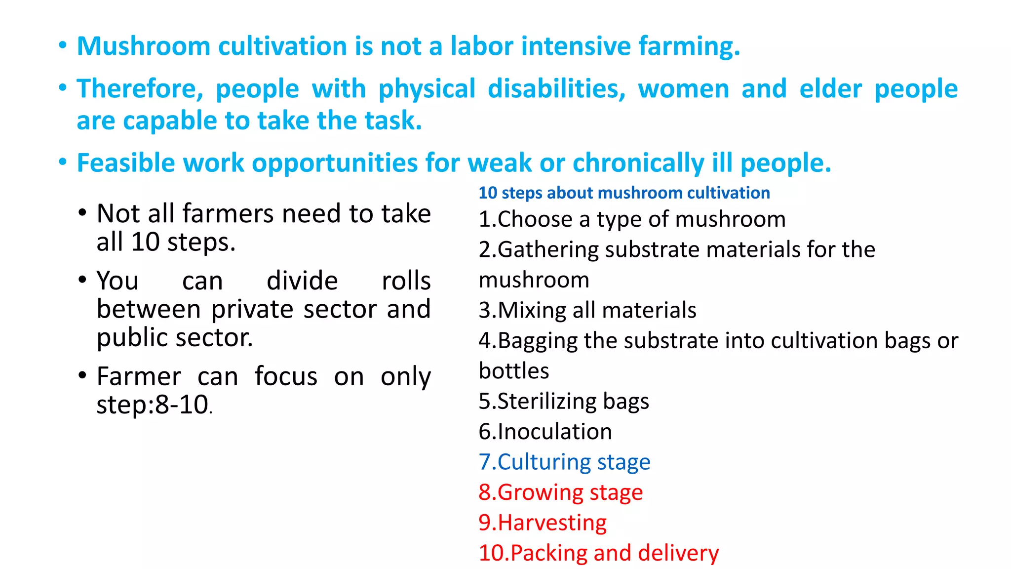 Mushroom cultivation and processing of agricultural products | PPT