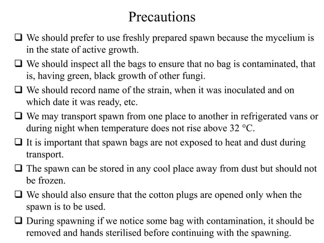 mushroom Spawn preparation | PPTX