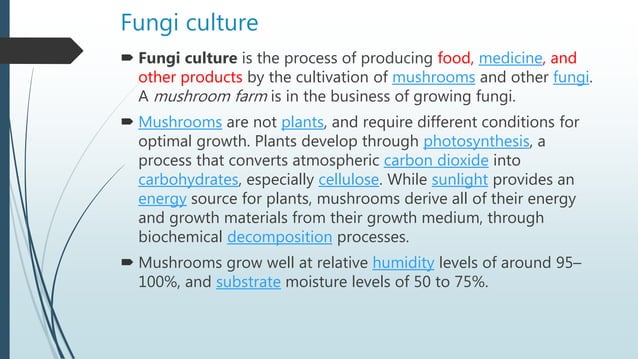 Mushrooms - intro classification and production | PPTX