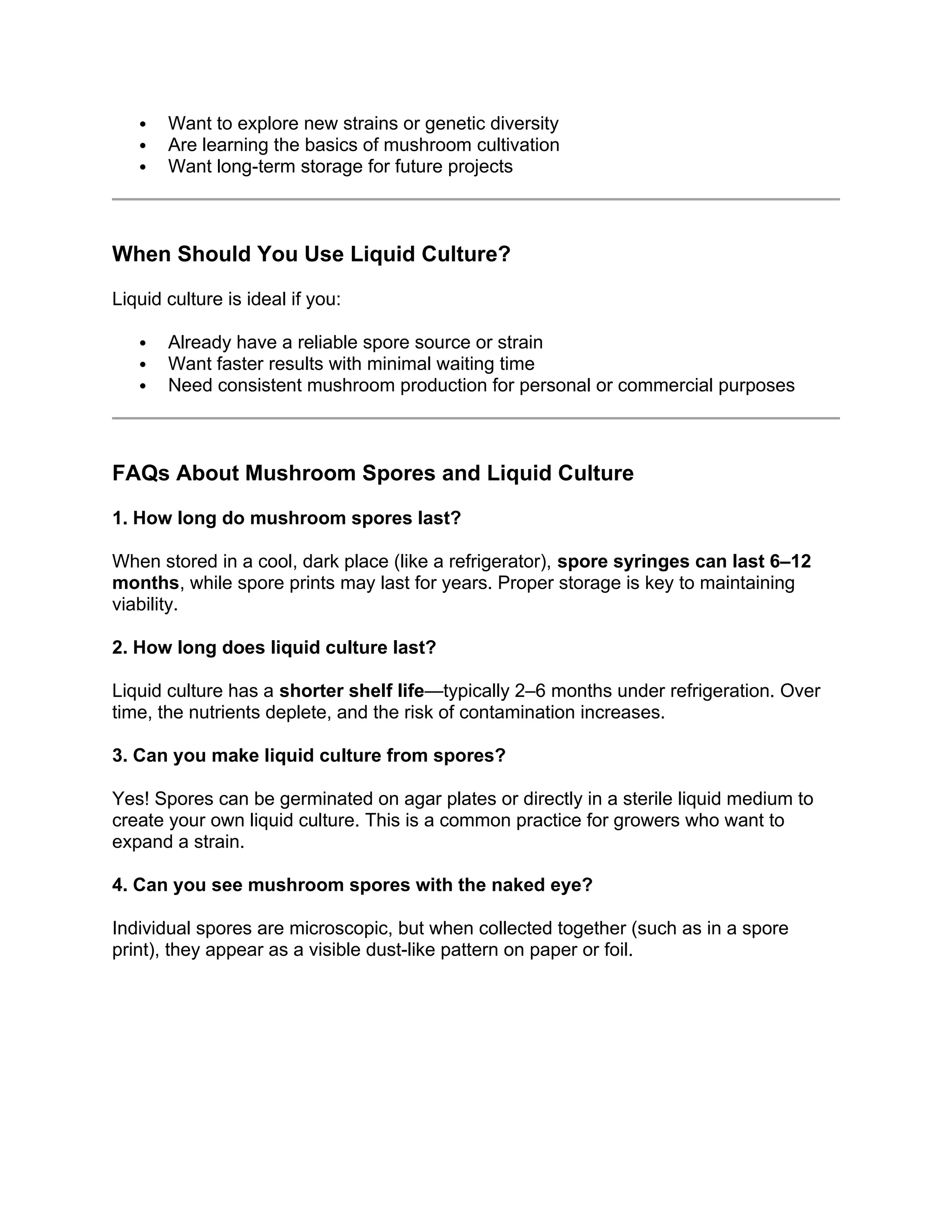Mushroom Spores vs. Liquid Culture: What’s the Difference? | DOCX