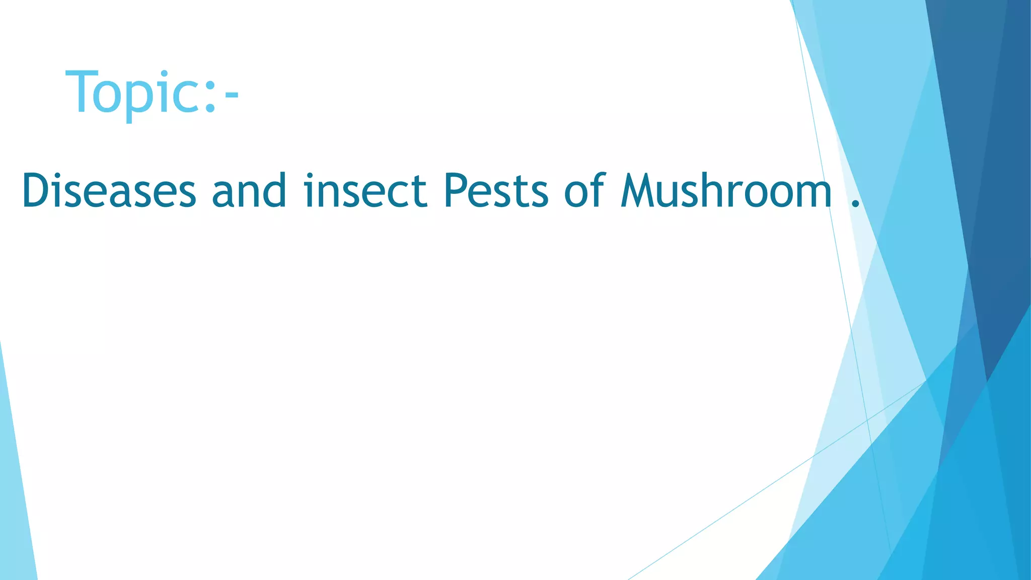Diseases and insect Pests of Mushroom . | PPTX
