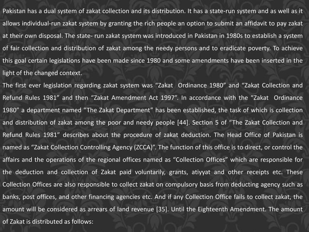 Current system of zakat in Pakistan | PPT