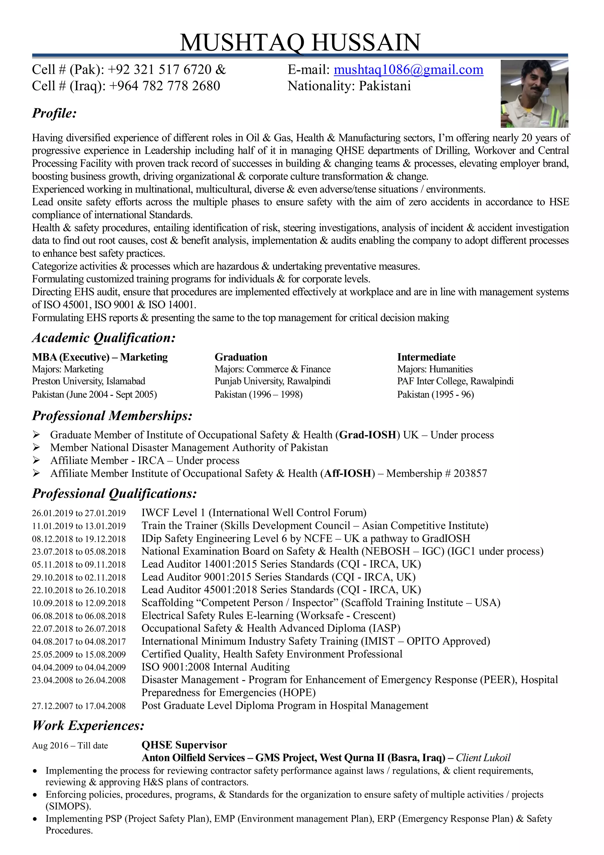 Mushtaq hussain profile | PDF