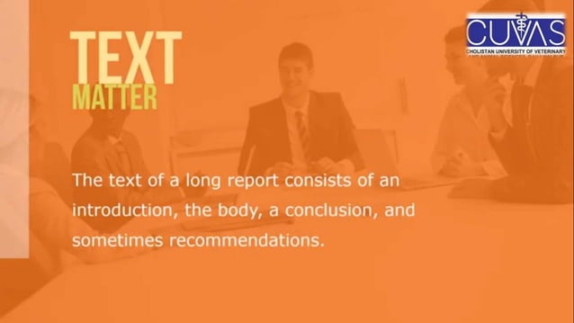 Long, Formal Report Writing | PPTX