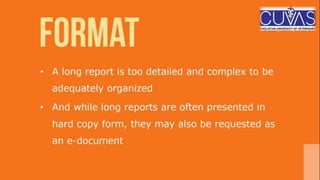 Long, Formal Report Writing | PPT