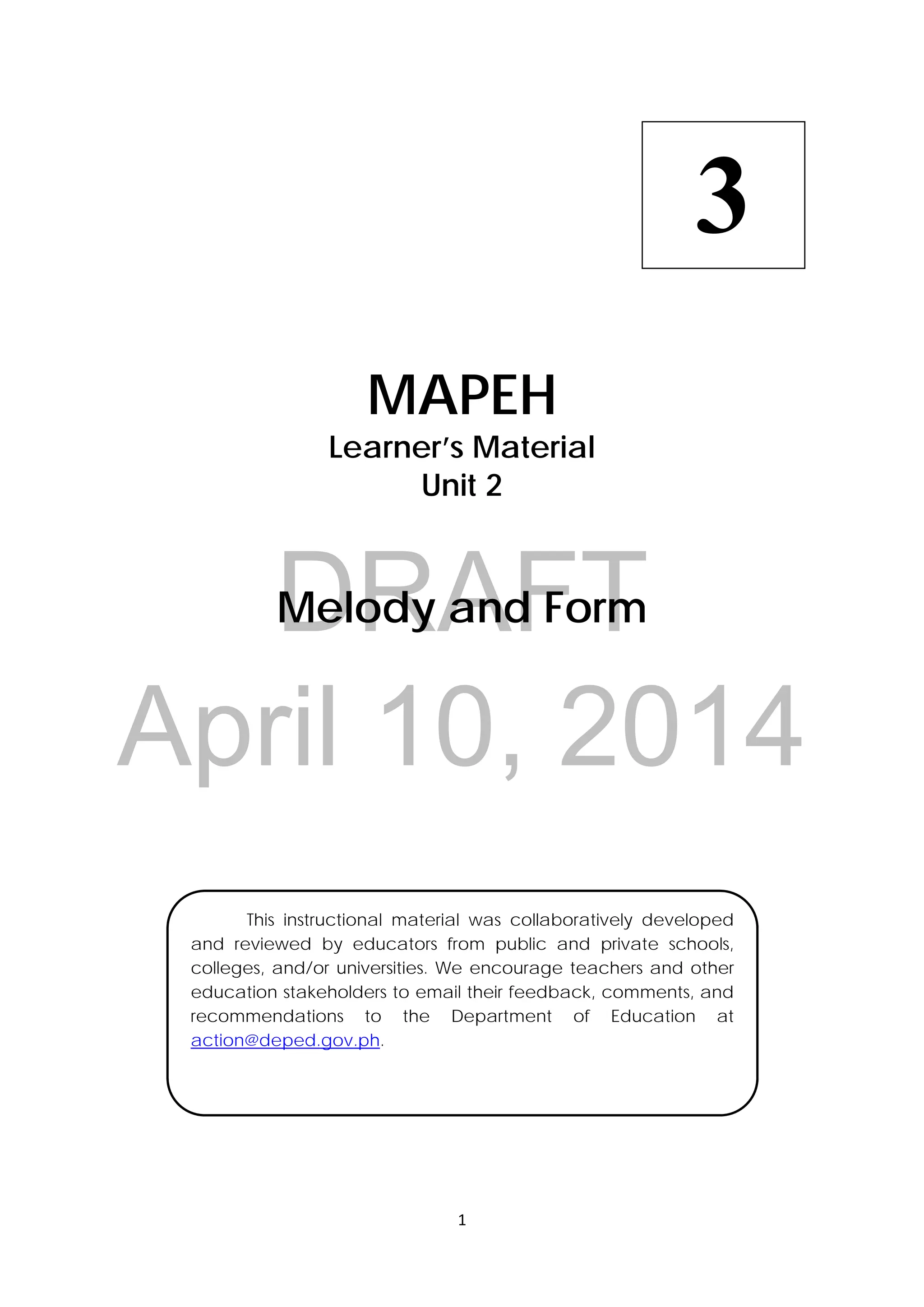 K TO 12 GRADE 3 LEARNING MATERIAL IN MUSIC | PDF