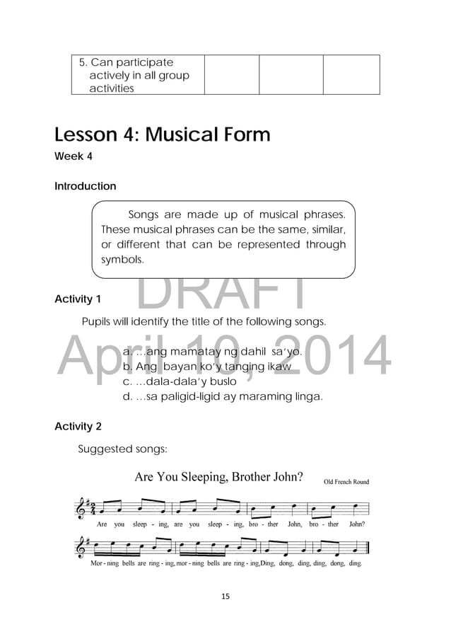 K TO 12 GRADE 3 LEARNING MATERIAL IN MUSIC | PDF