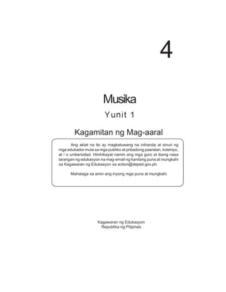 K TO 12 GRADE 4 LEARNER’S MATERIAL IN MUSIC (Q1-Q4) | PDF