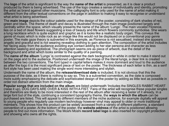 Music advertisement poster analysis x3 | PPT