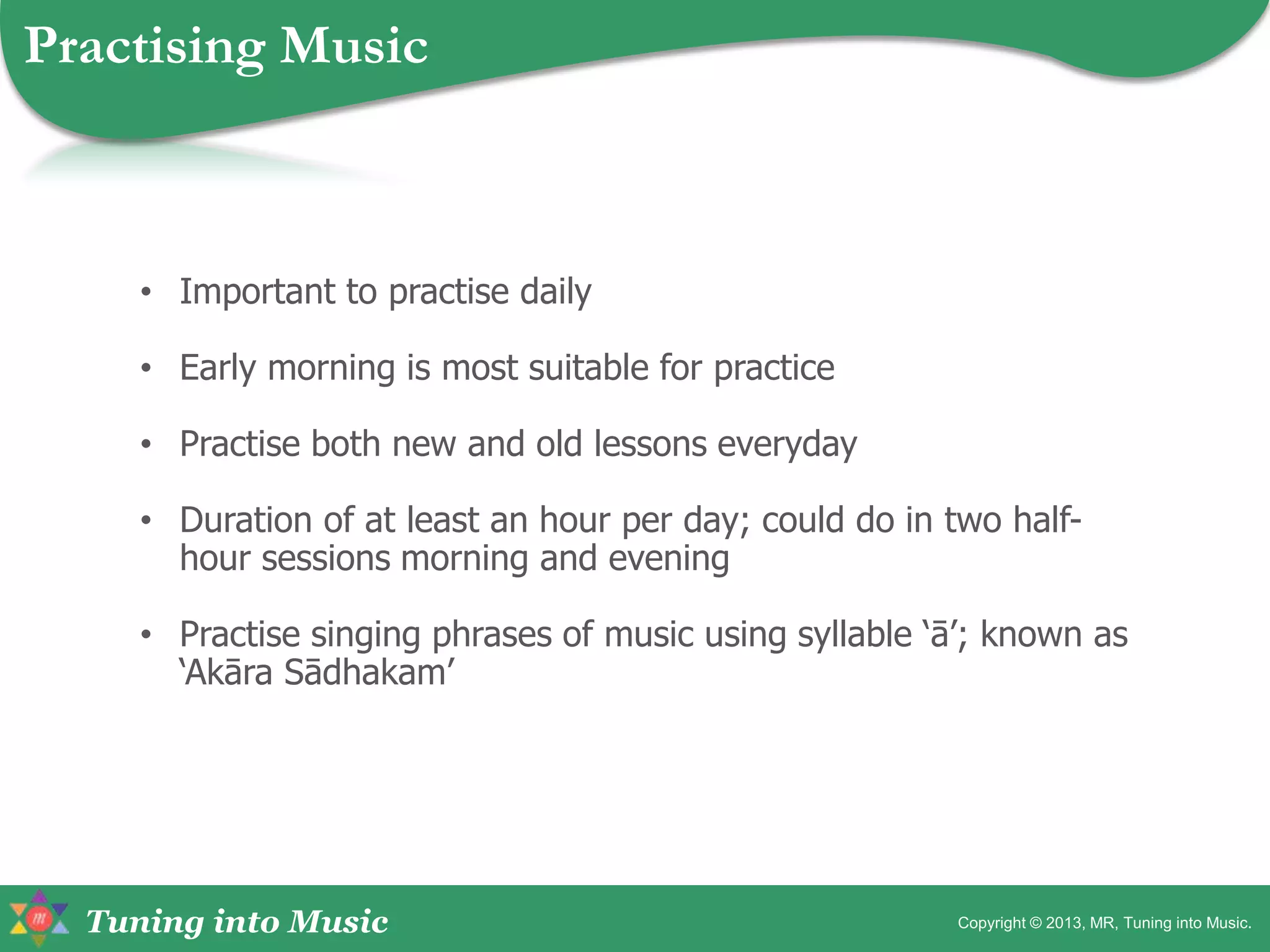 Carnatic Music: Guidelines for Practice | PPSX