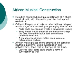 Music In African American Life | PPT
