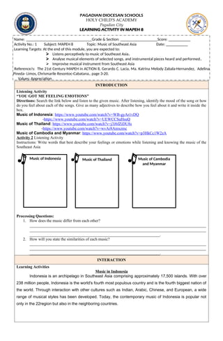 learning activity sheet in music 8 1st quarter | DOCX