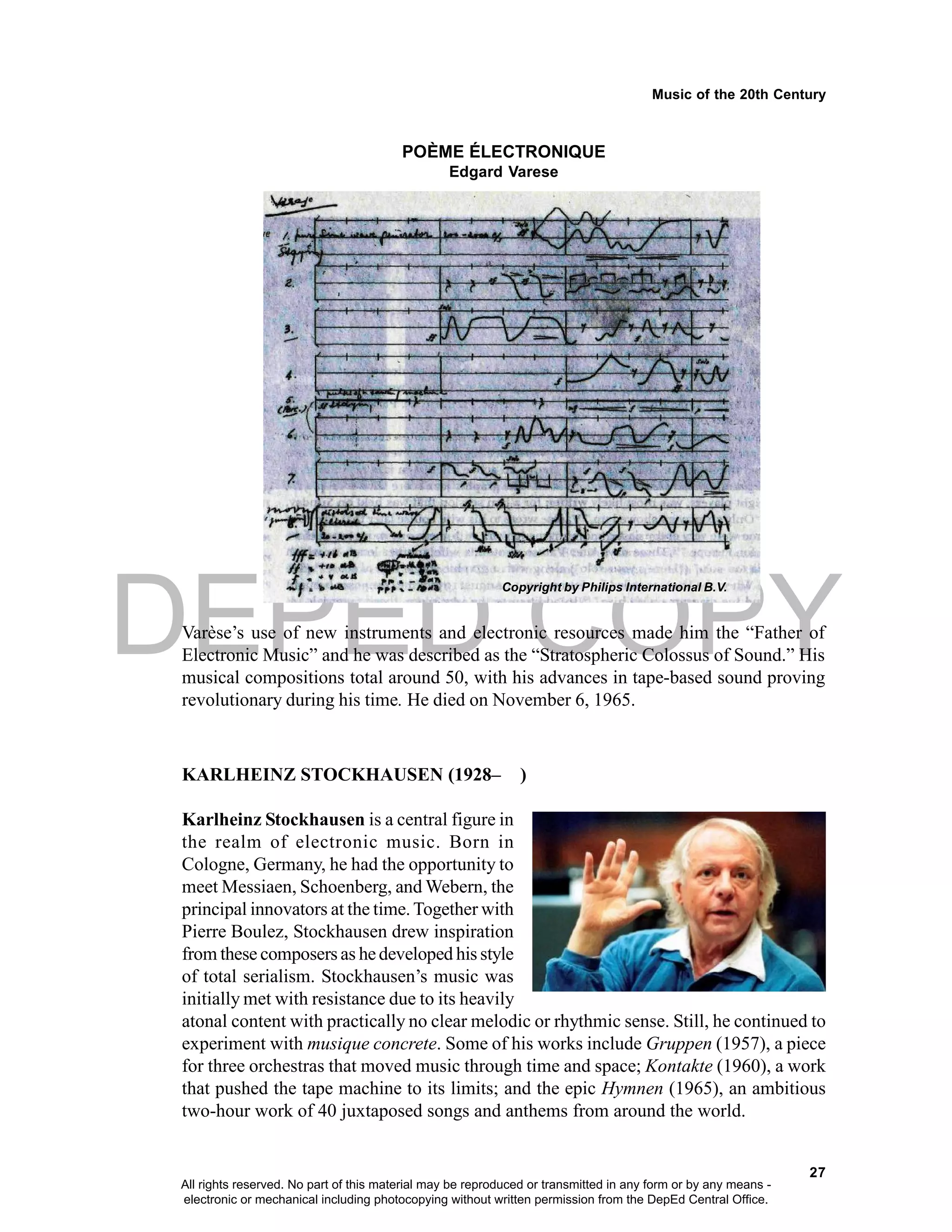 Grade 10 Music - Learning Material {Unit I: MUSIC OF THE 20TH CENTURY ...