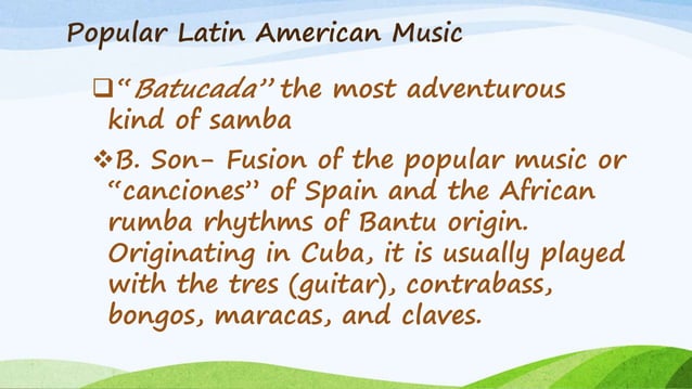 Music 10 lesson #1 latin american music | PPTX