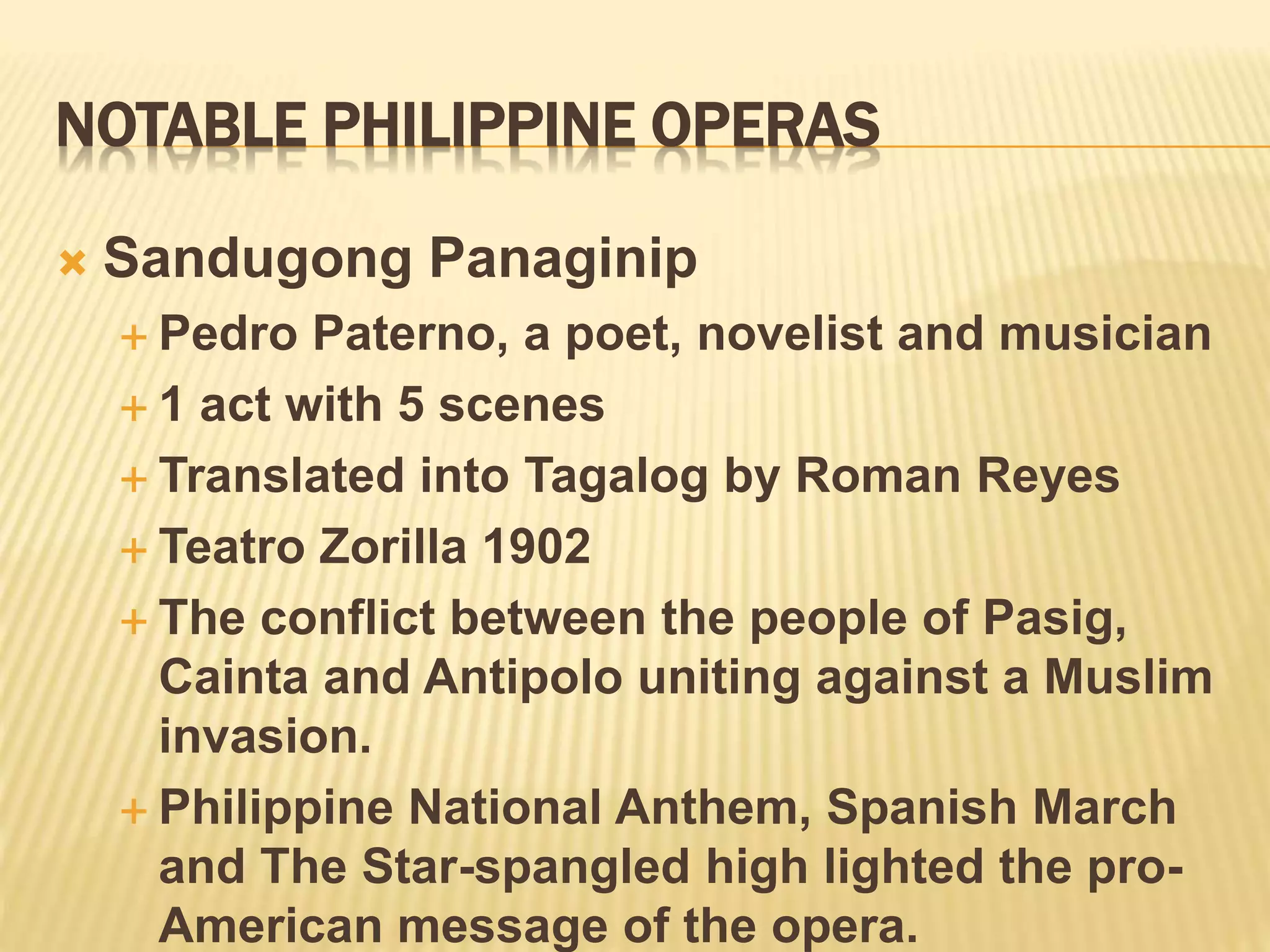 Music 10 lesson #1 philippine operas and musical plays | PPTX