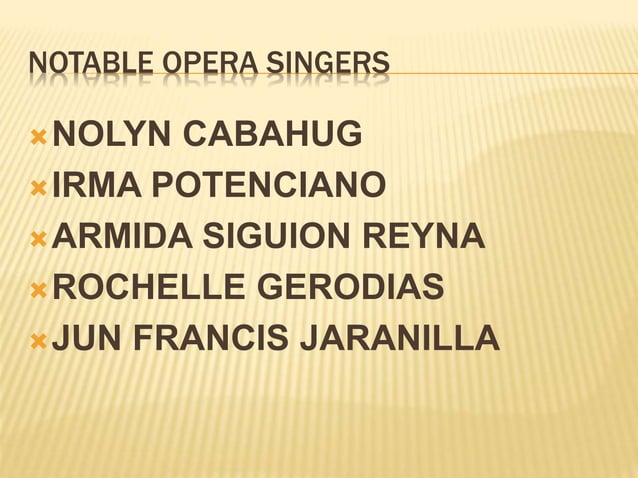 Music 10 lesson #1 philippine operas and musical plays | PPTX | Music ...