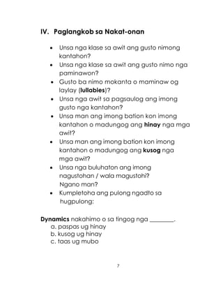 Music 1 lm s.binisaya unit 1 (1) | PDF