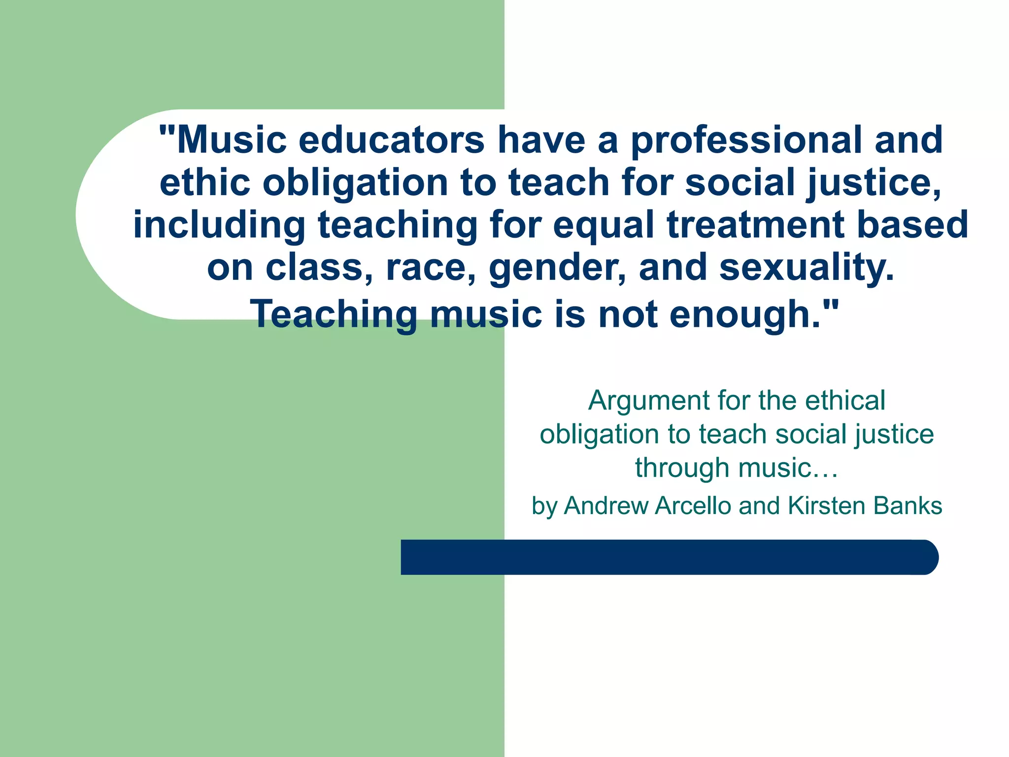 Music education and social justice | PPT