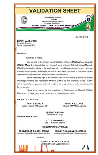 SELF-INSTRUCTIONAL MATERIALS (SIMs) in Music 4 | PDF