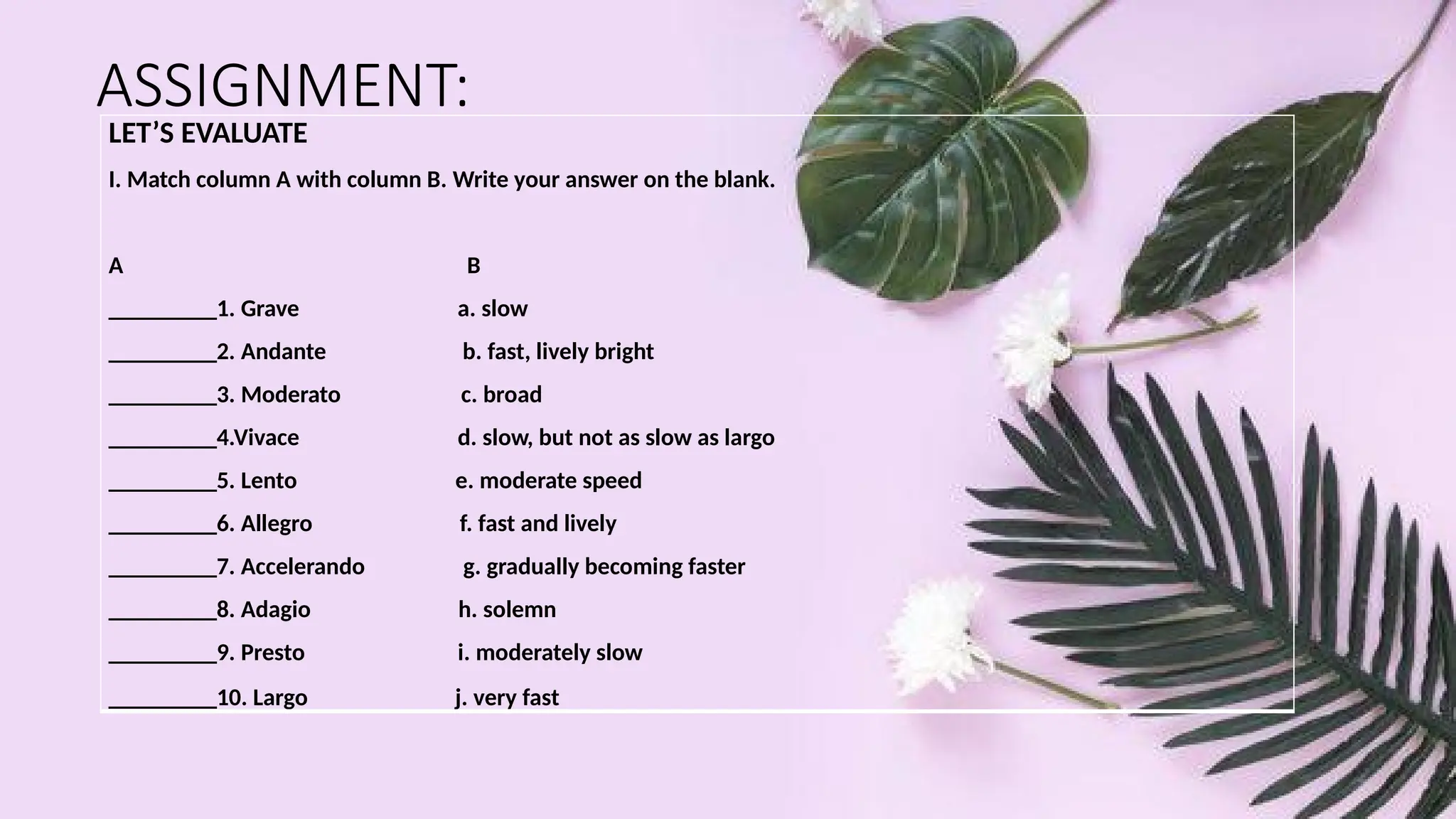 Music forGrade 6 Powerpoint Presentation | PPTX