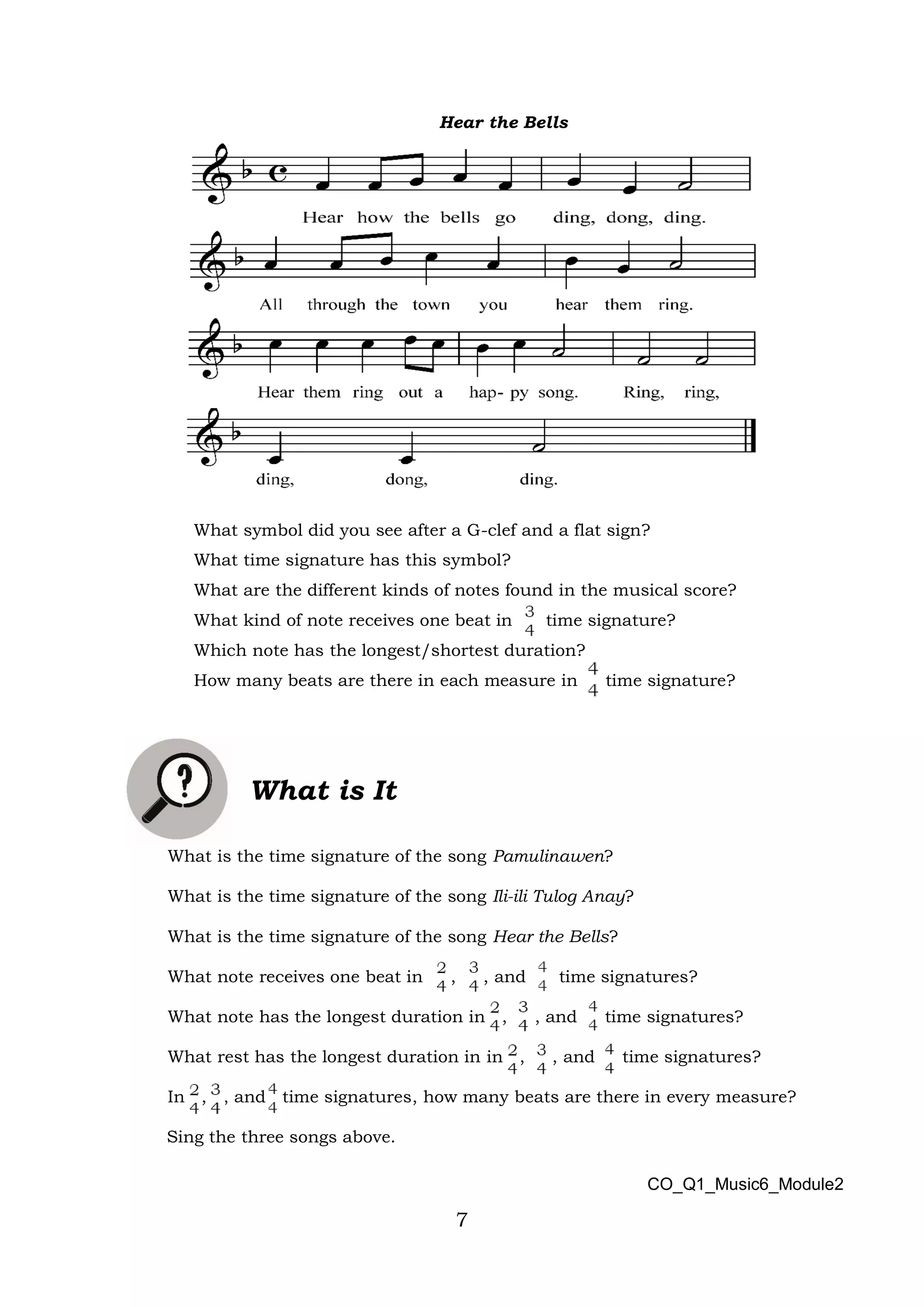 Music6 q1 mod2_rhythm-differentiate-time-signatures_version3 | PDF