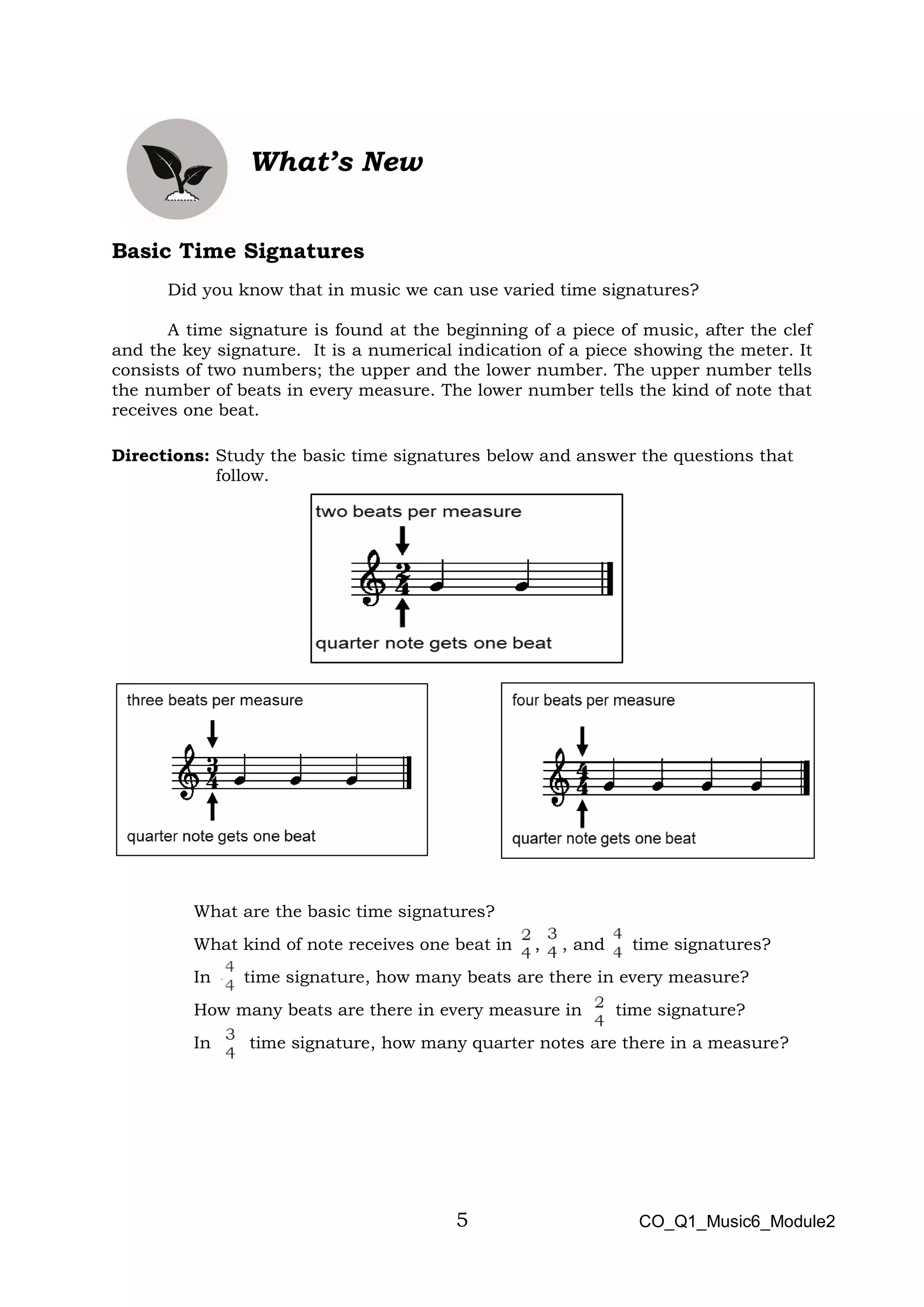 Music6 q1 mod2_rhythm-differentiate-time-signatures_version3 | PDF ...
