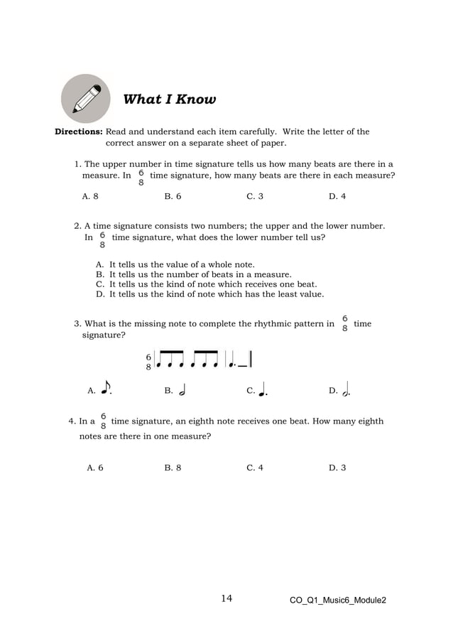 Music6 q1 mod2_rhythm-differentiate-time-signatures_version3 | PDF ...