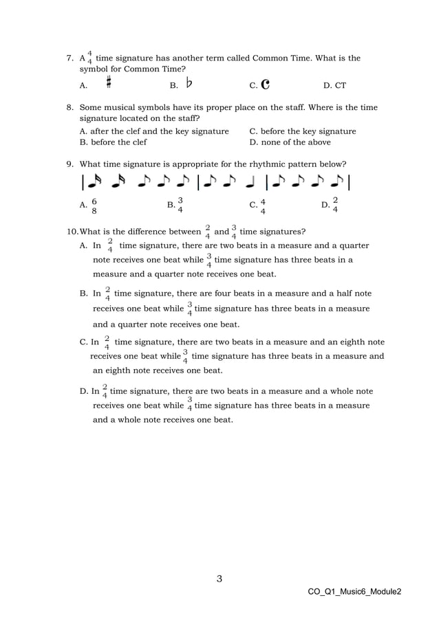 Music6 q1 mod2_rhythm-differentiate-time-signatures_version3 | PDF ...