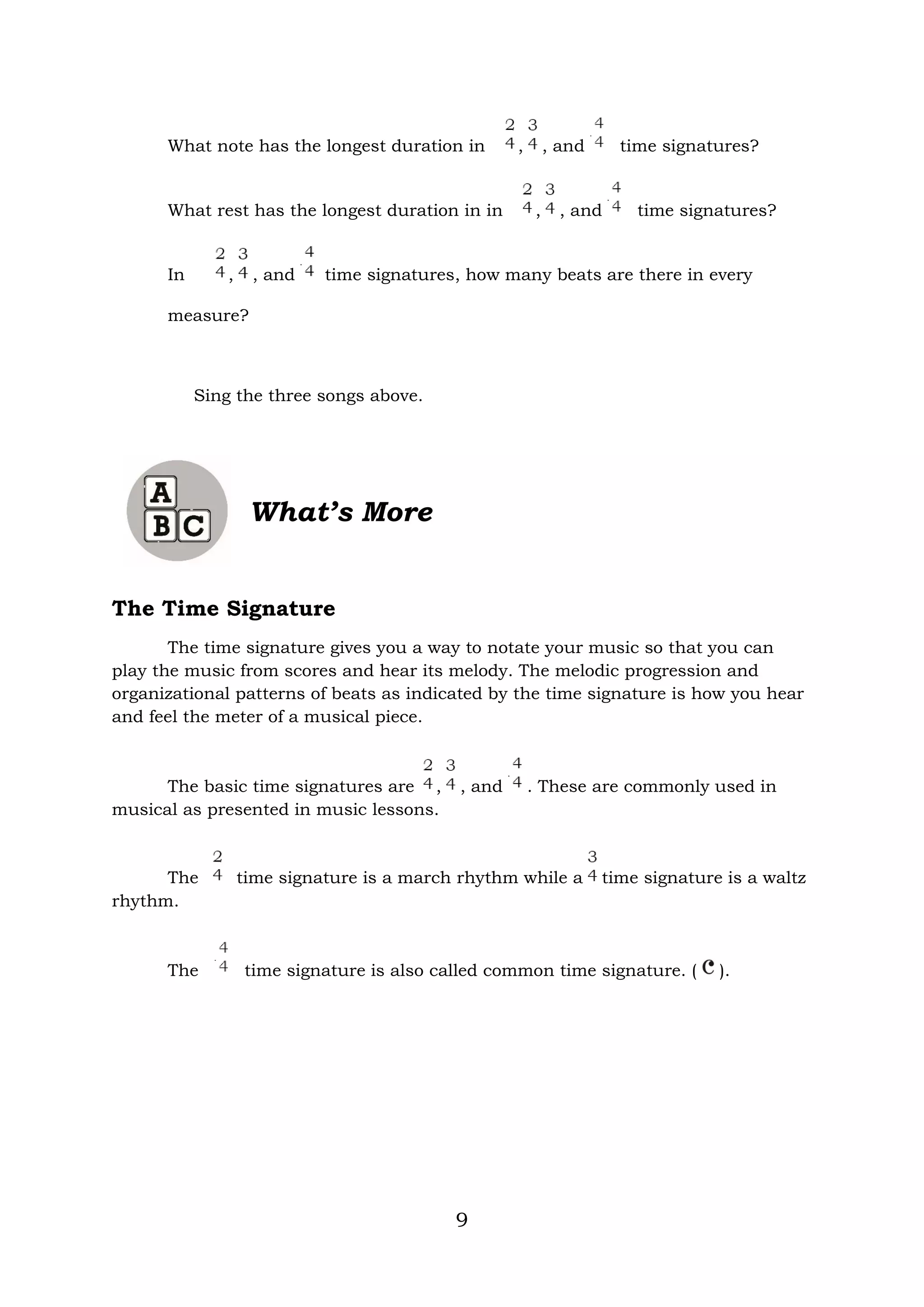 Music6 q1 mod2_rhythm differentiate time signatures_final08032020 | PDF