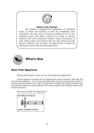Music6 q1 mod2_rhythm differentiate time signatures_final08032020 | PDF